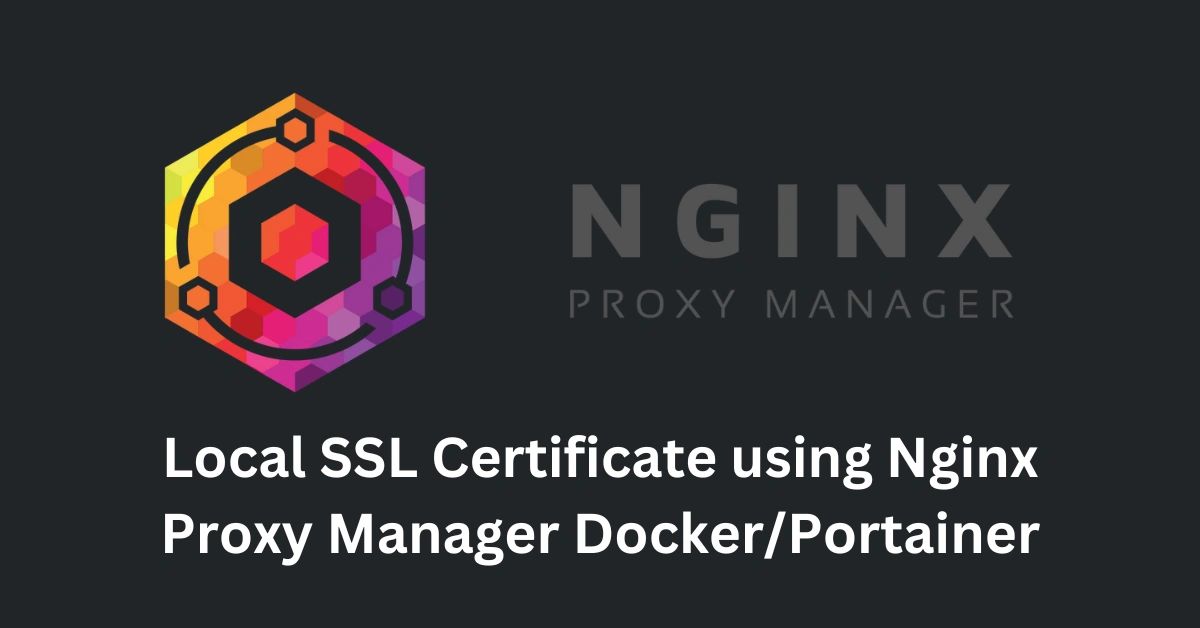 Local SSL Certificate using Nginx Proxy Manager Docker/Portainer